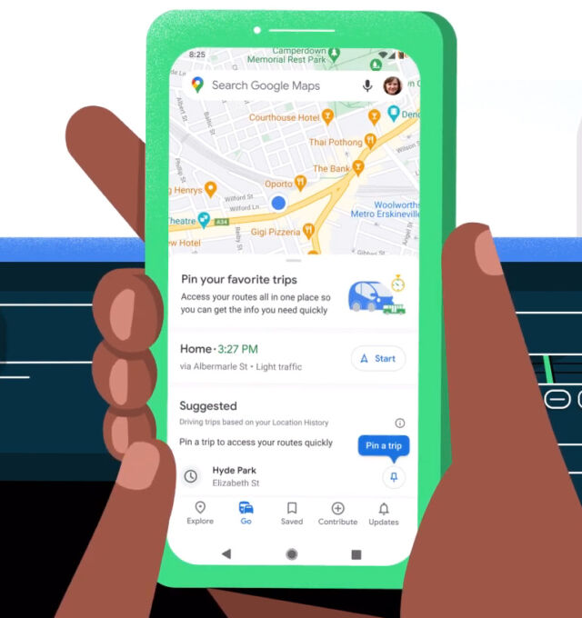 Google Maps New Go Tab Takes You To Frequently visited Places In A Google Maps New Go Tab Takes You To Frequently visited Places In A